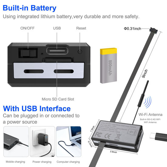 GetUSCart- Spy Camera WiFi Mini Hidden Camera 1080P Dual Lens DIY ...