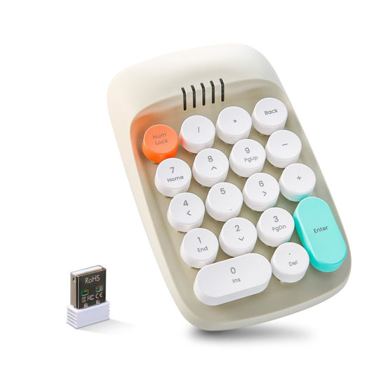 GetUSCart- YUNZII Wireless Number Pad, Typewriter Retro Keypad, Numeric ...