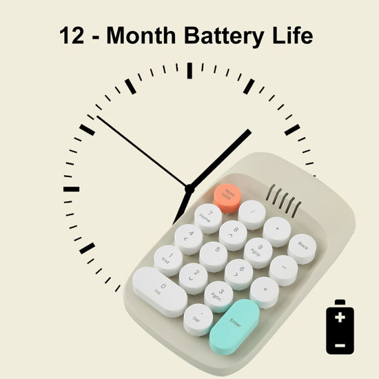 GetUSCart- YUNZII Wireless Number Pad, Typewriter Retro Keypad, Numeric ...