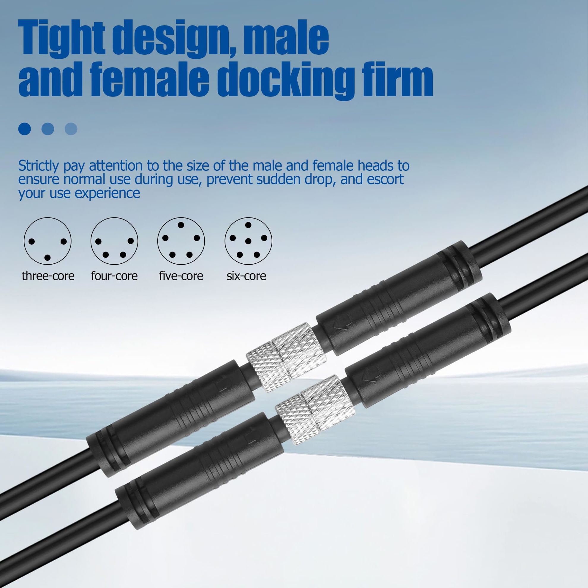 GetUSCart- YACSEJAO 2 Pair M8 3 Pin Serial Cable 2 Male+2 Female M8 ...