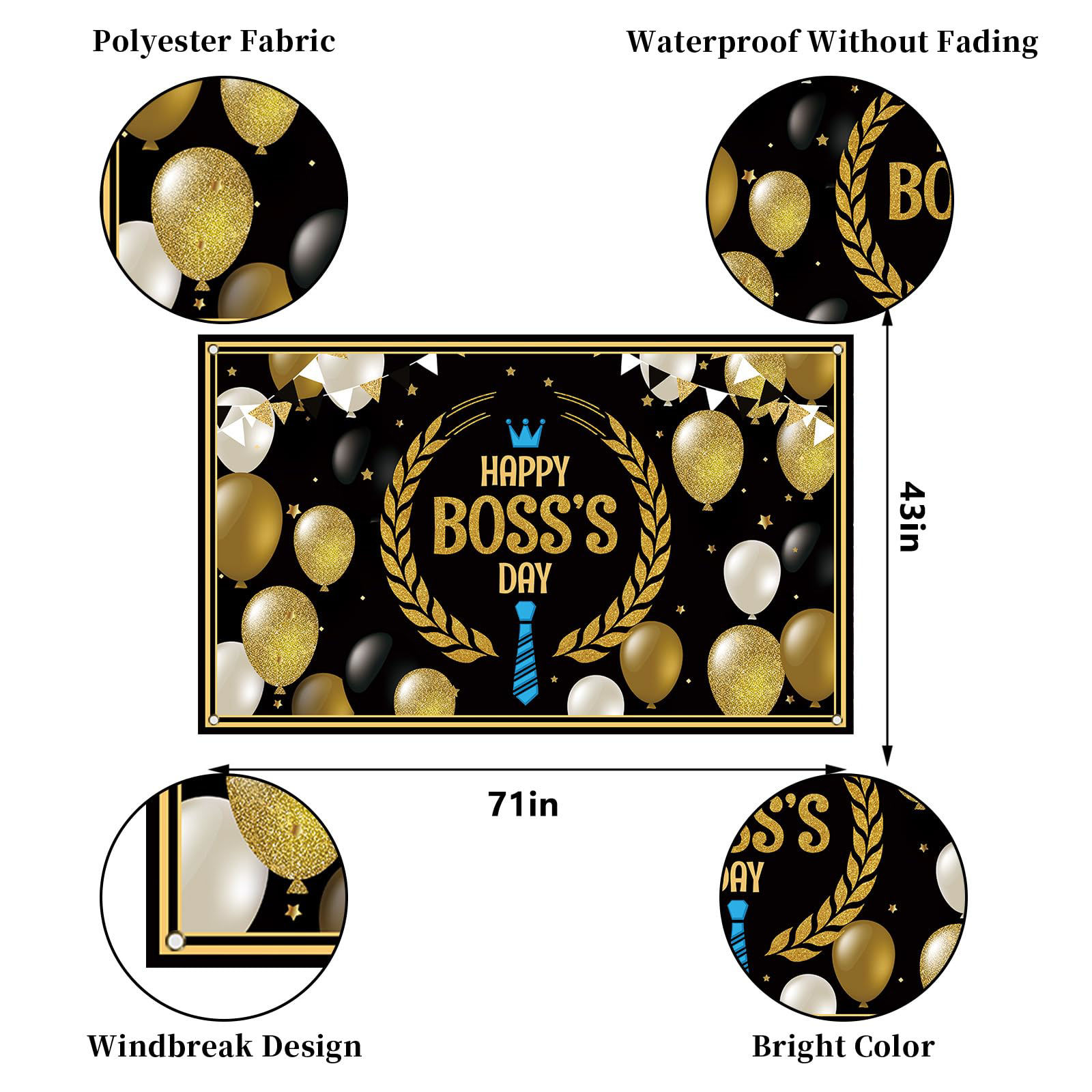 GetUSCart- Boss Day Photo Backdrop Happy Boss's Day Banner Bosses Day ...
