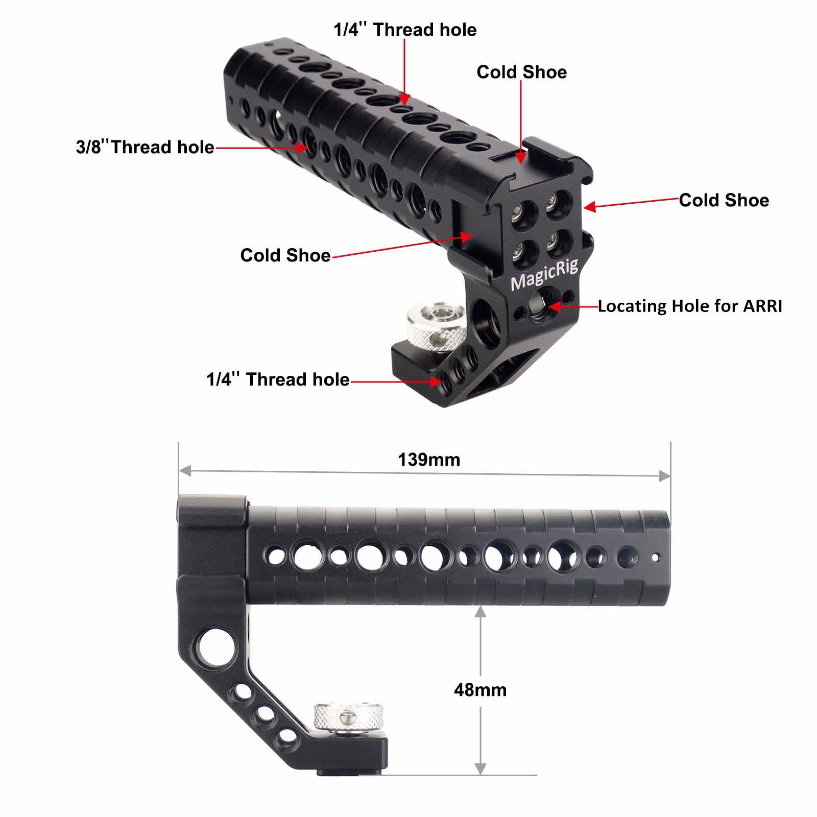 GetUSCart- MAGICRIG Hot Shoe Top Handle Grip with Cold Shoe Mounts for ...