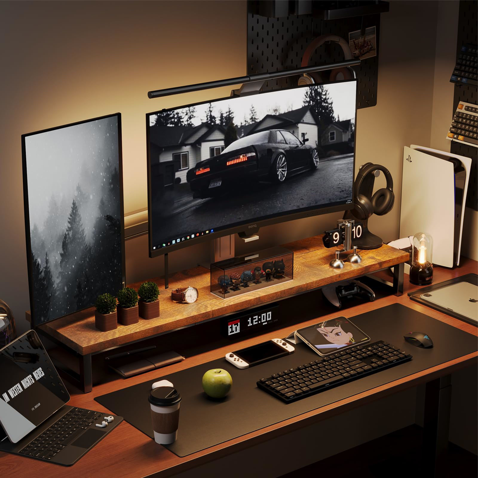 GetUSCart- CAIYUN Dual Monitor Stand Riser, Monitors Riser for Desk ...