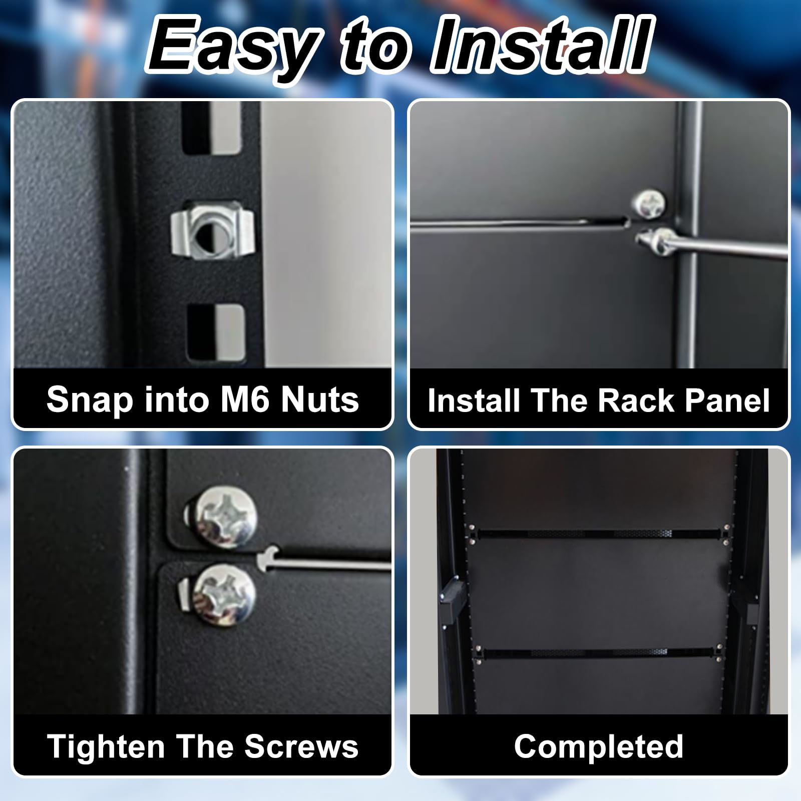 GetUSCart- 1U Blank Panel, 1U 19 Inch Blank Rack Mount Panel,1U ...