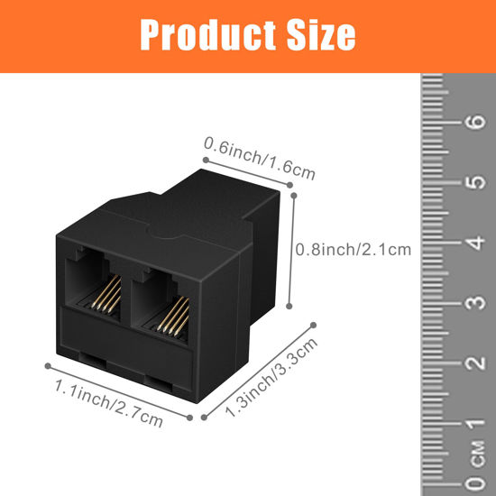 GetUSCart- Lativu Phone Jack Splitter for Landline, RJ11 6P4C 3 Female ...