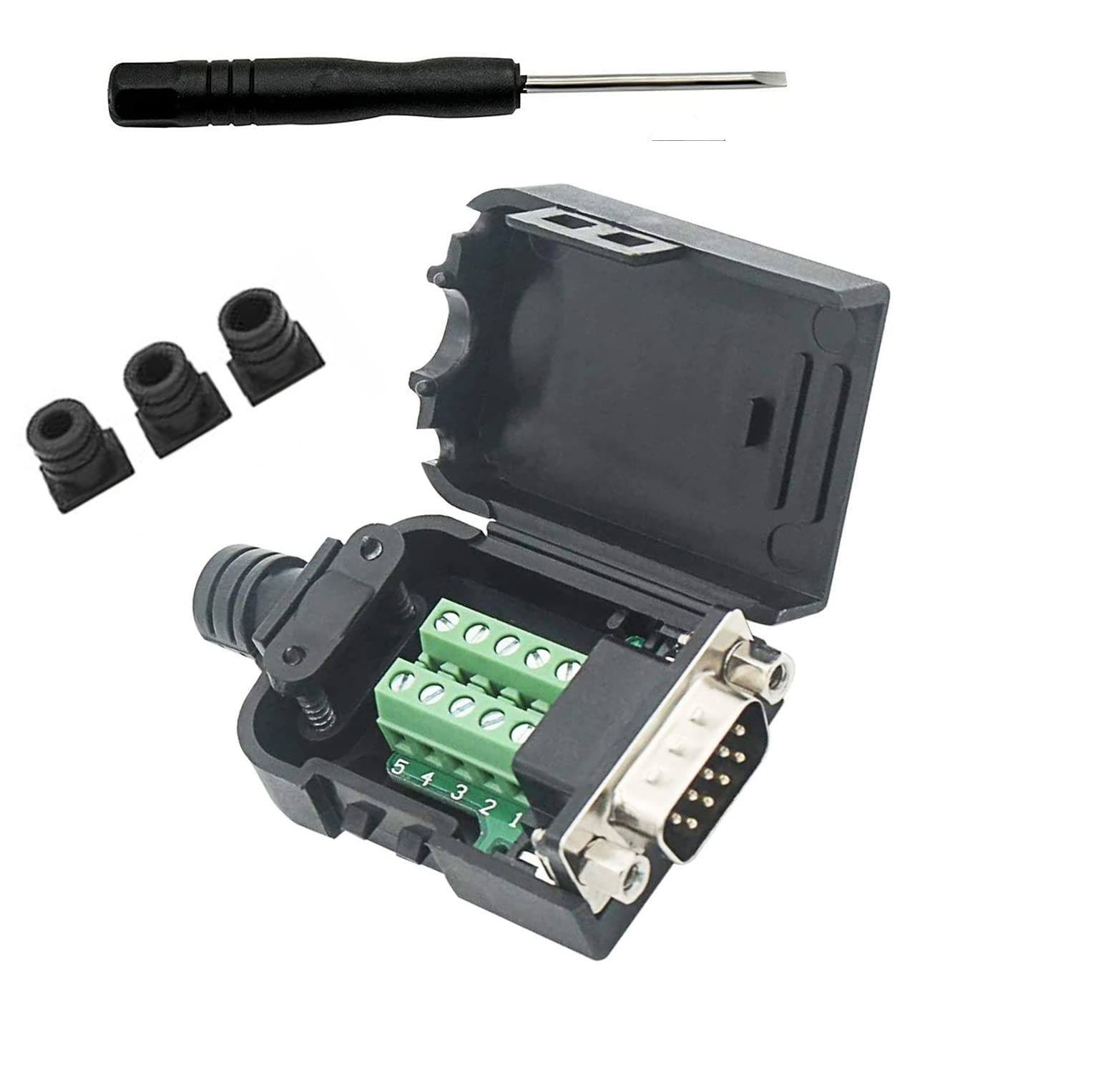 GetUSCart- SHANFEILU DB9 Breakout Connector to Wiring Solderless Terminal RS232 D-SUB Male ...