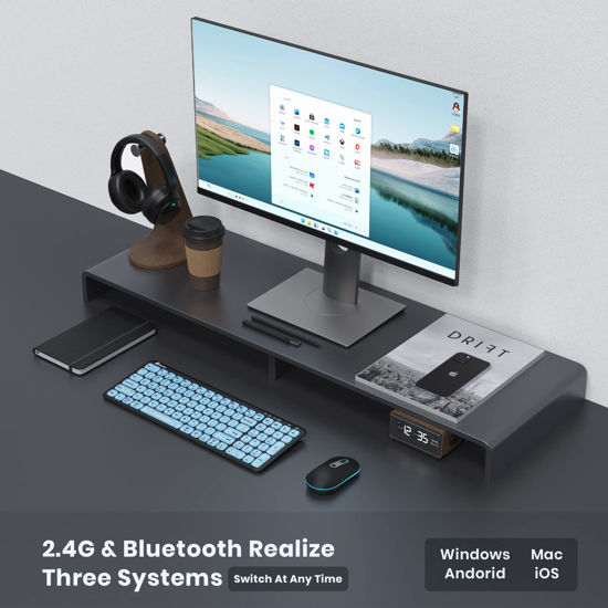 GetUSCart- GEODMAER Wireless Keyboard and Mouse with 7 Colors Backlits ...