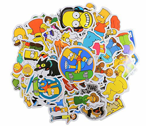 GetUSCart- Cartoon Sticker Pack (66Pcs) The Simpson Waterproof Vinyl ...