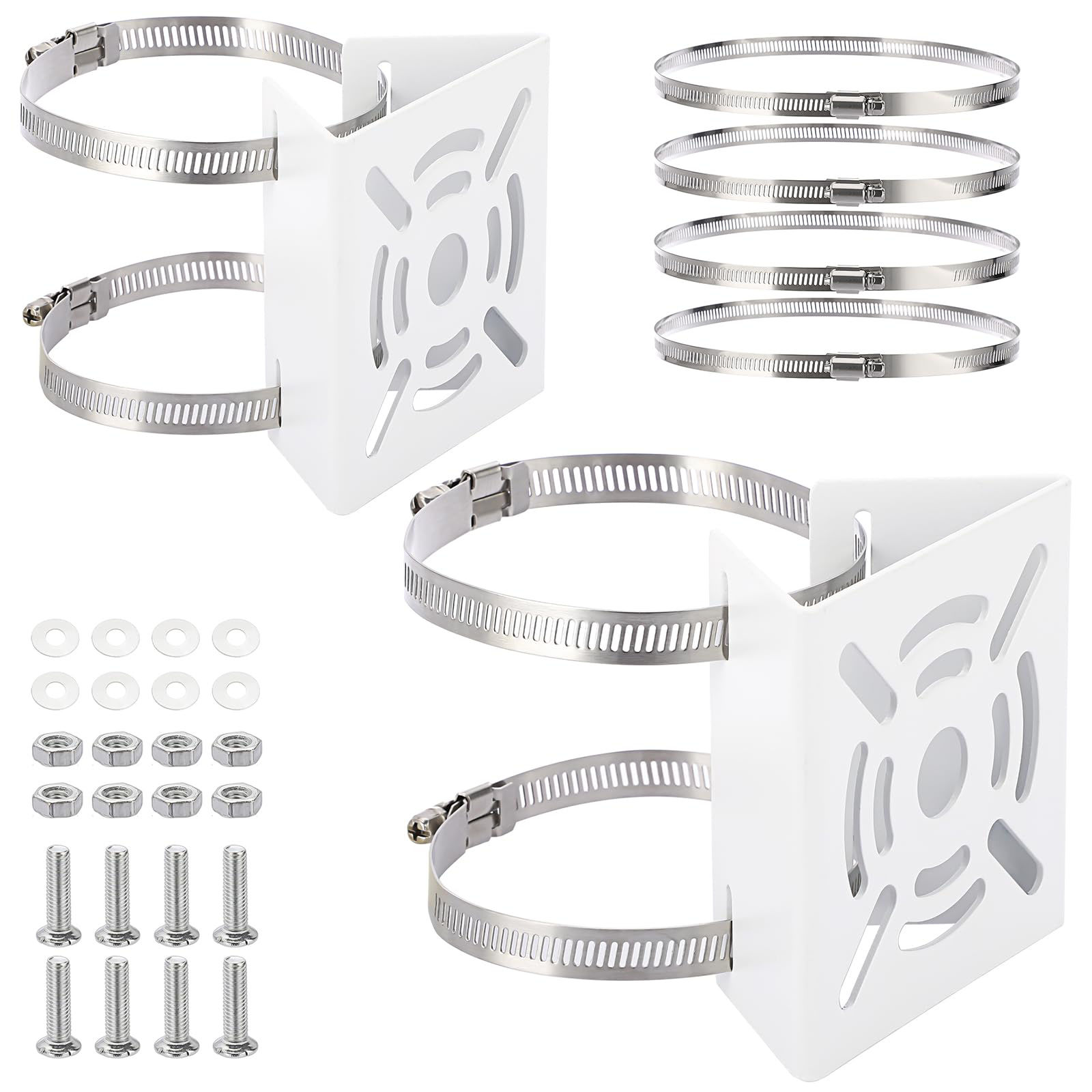 GetUSCart- Sumnacon Camera Pole Mount Bracket-2Pcs Stainless Steel Pole Mount Adapter Brackets ...