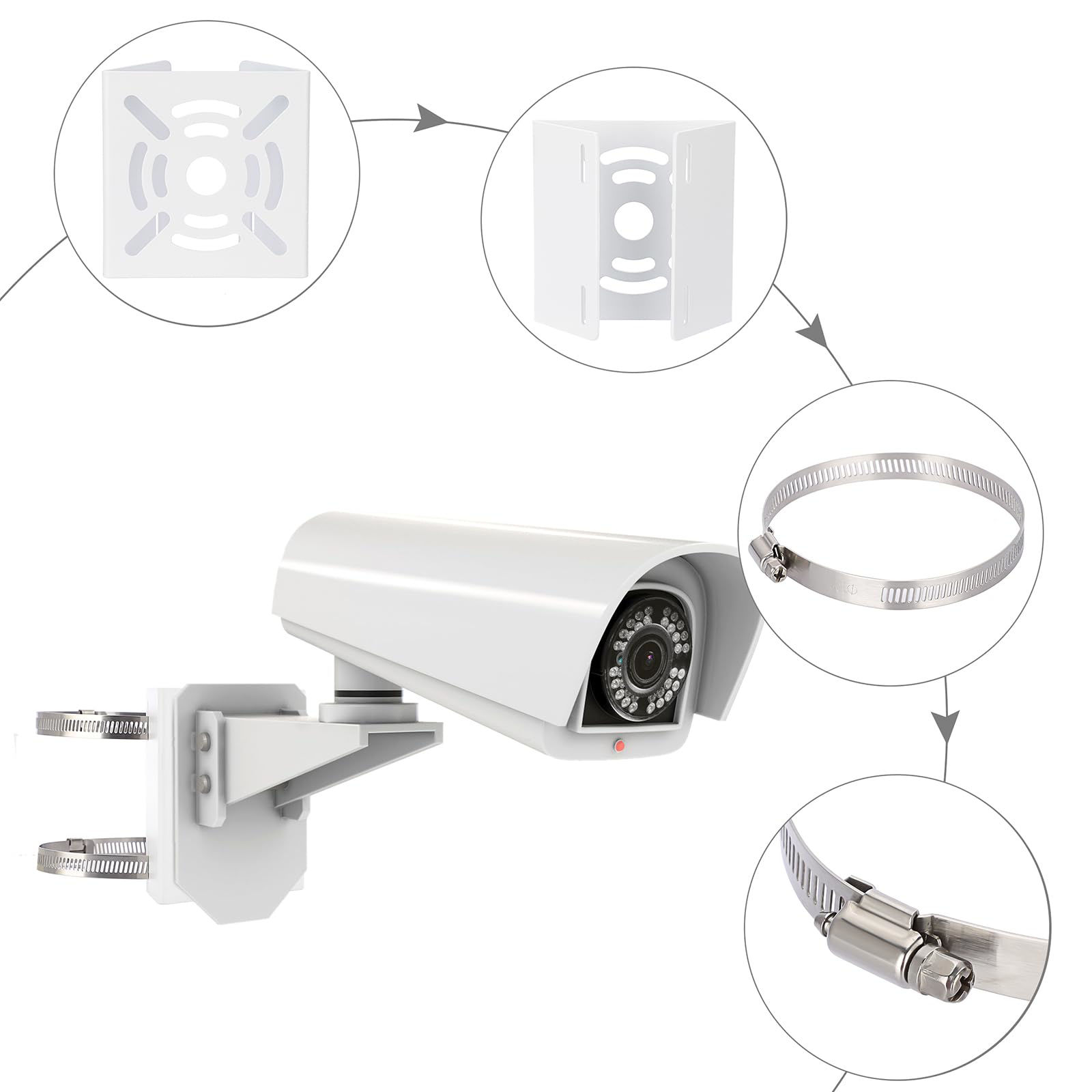 GetUSCart- Sumnacon Camera Pole Mount Bracket-2Pcs Stainless Steel Pole ...