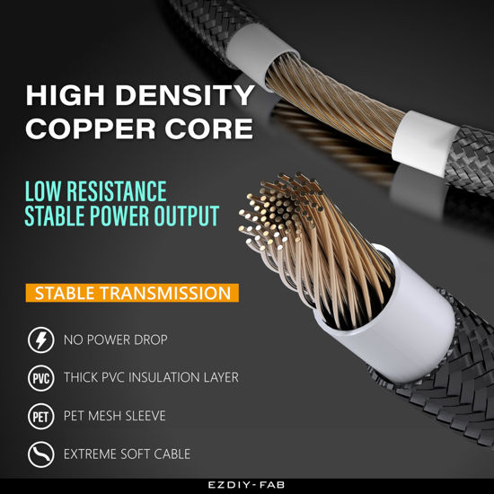 GetUSCart- EZDIY-FAB PSU Extension Cable Sleeved Custom Mod PC Power ...