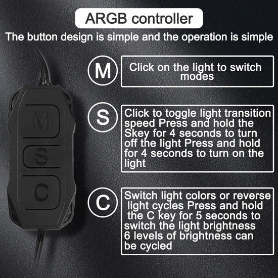 PC Lighting Controller CERRXIAN 5V ARGB Controller - SATA Powered RGB ...
