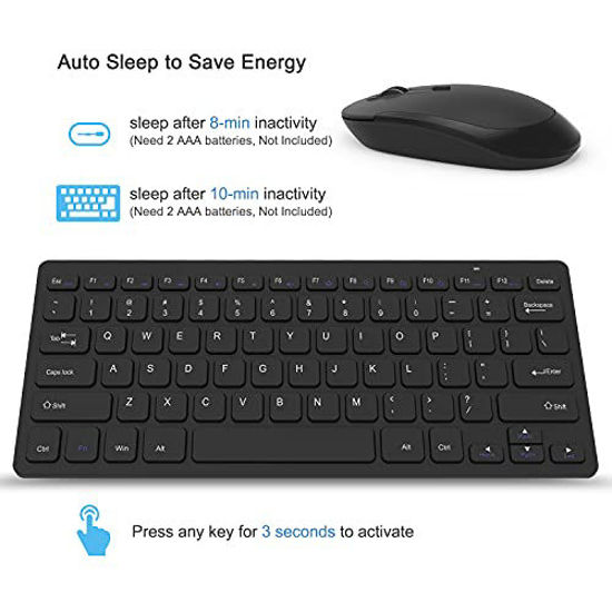 GetUSCart- Wireless Keyboard Mouse, 2.4GHz Ultra Thin Compact Portable ...