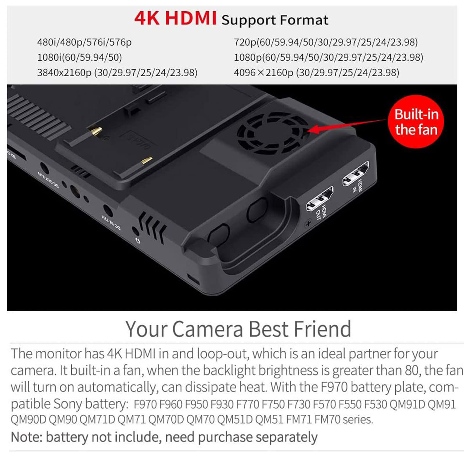 GetUSCart- FEELWORLD LUT6 6 Inch Ultra Bright 2600nits HDR/3D LUT Touch ...