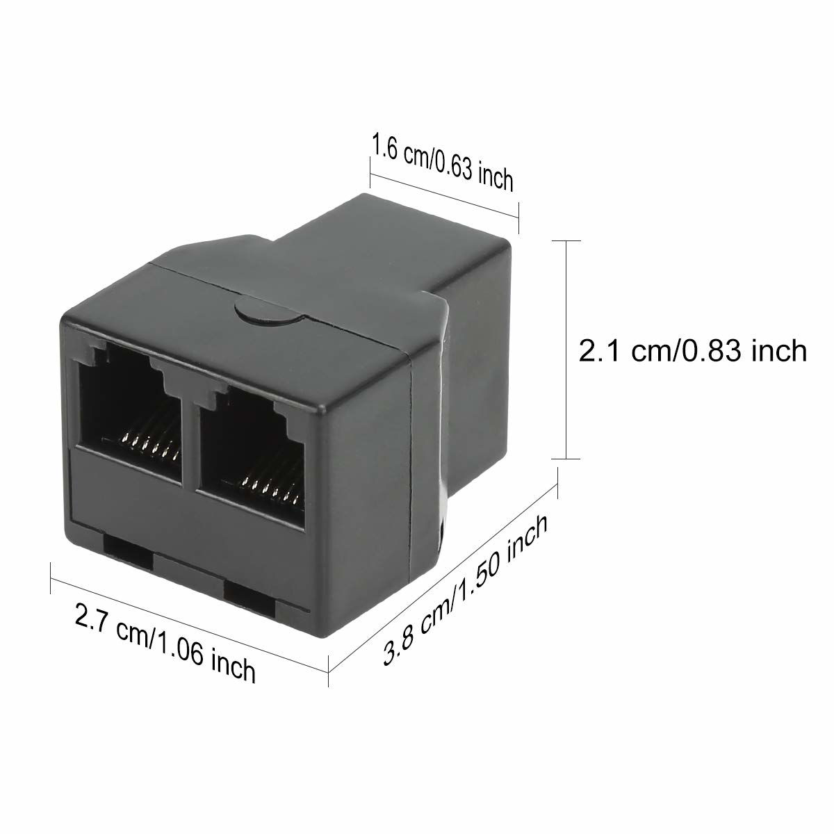 GetUSCart- Uvital RJ12 6P6C 1 Female to 2 Female Telephone Line ...