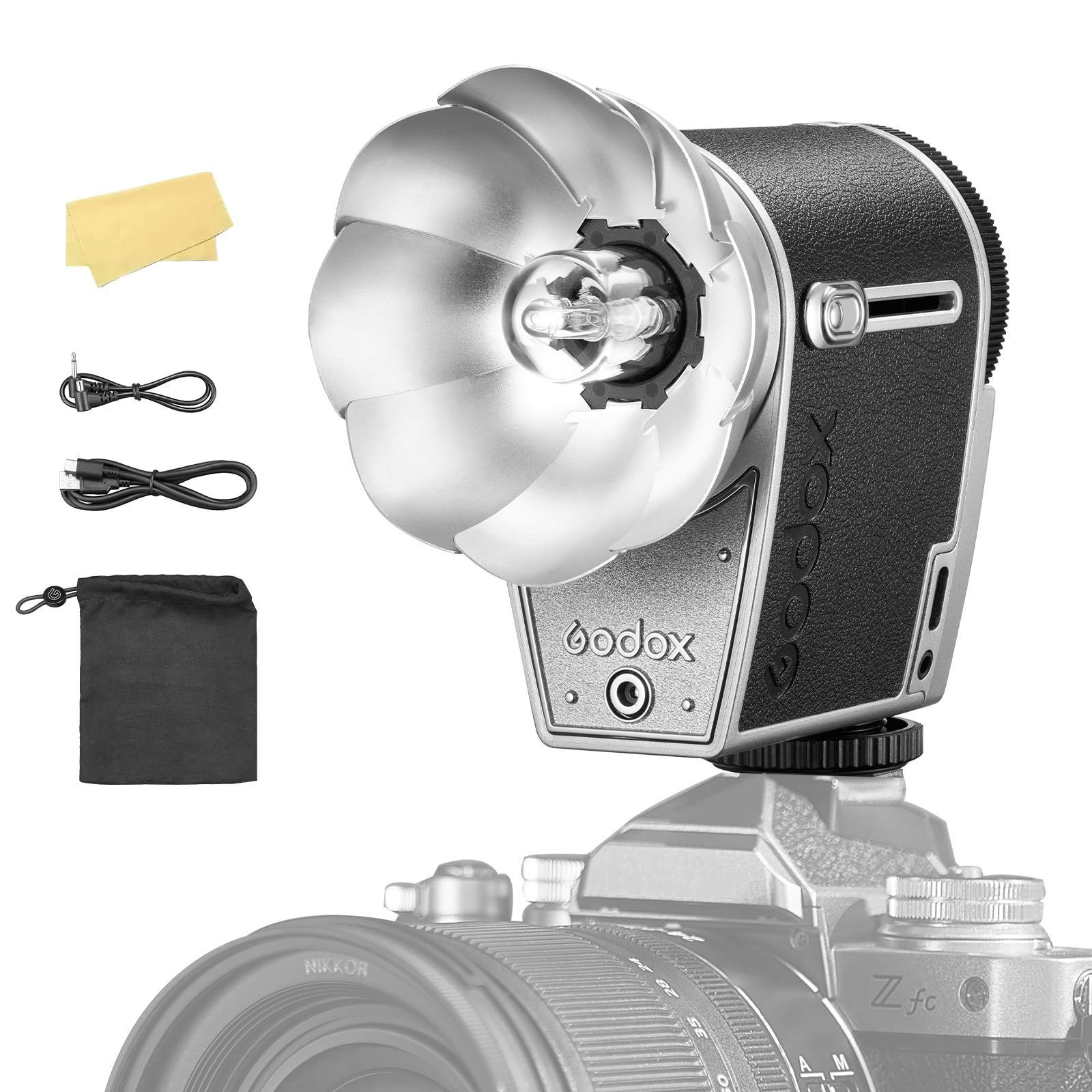 GetUSCart- Godox LUX Cadet Retro Camera Flash, 6200K±300K GN10 with 7 ...