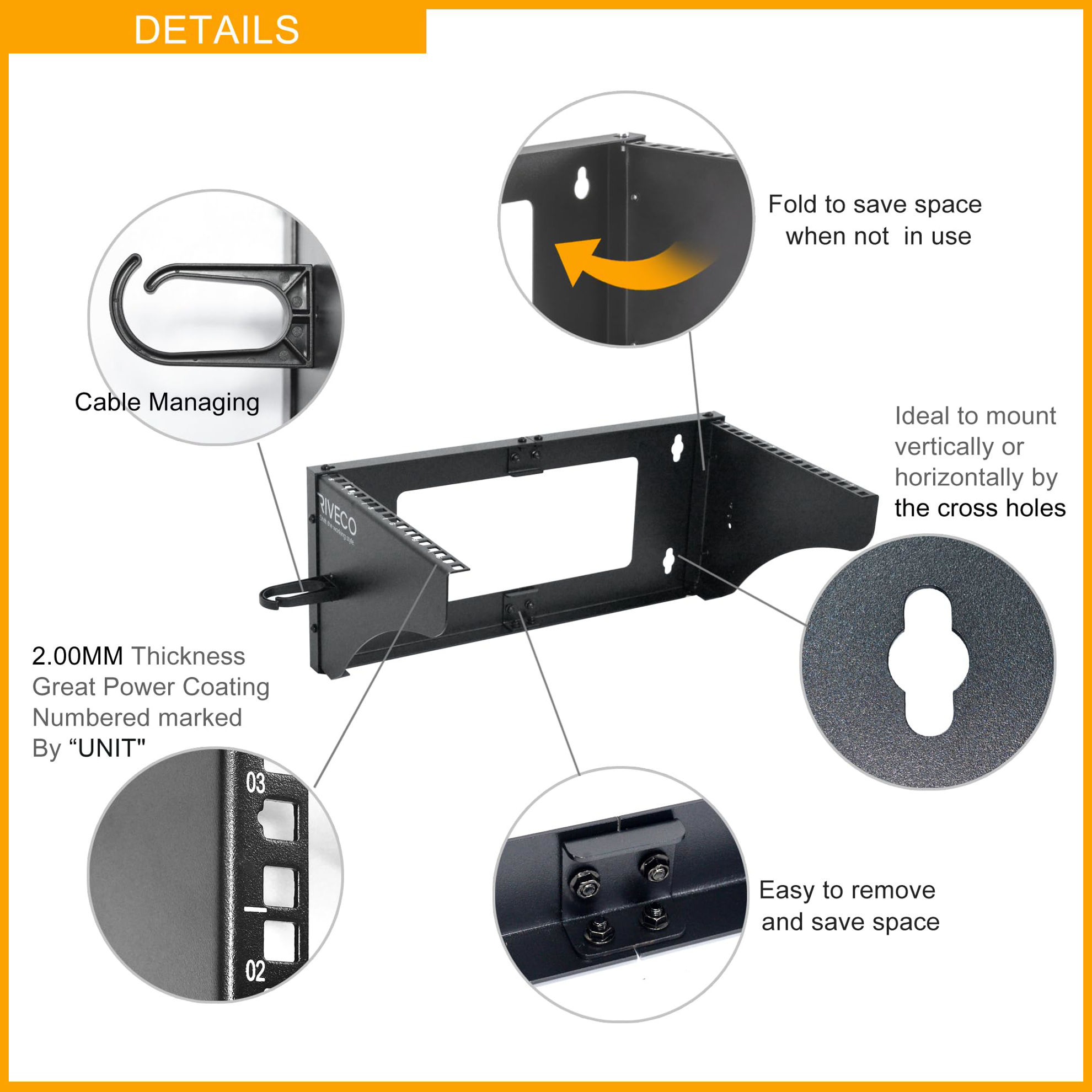 GetUSCart- RIVECO 4U Wall Mount Rack for Network Reinforced Heavy Load ...