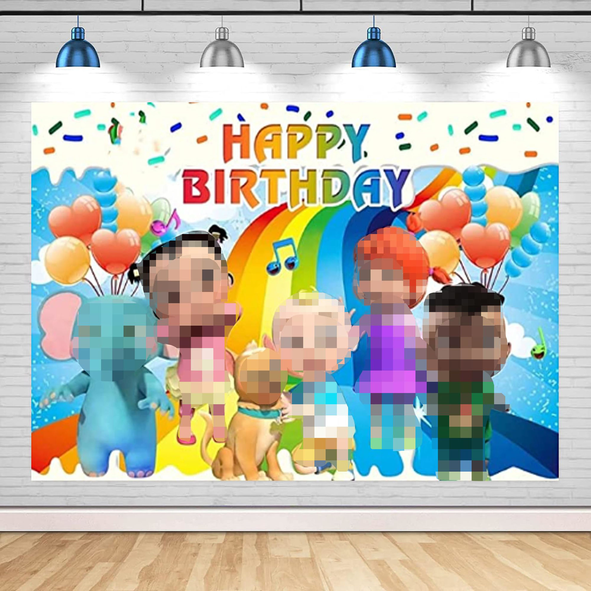 GetUSCart- 5 x 3Ft Cartoon Baby Backdrop, Cartoon Baby Happy Birthday ...