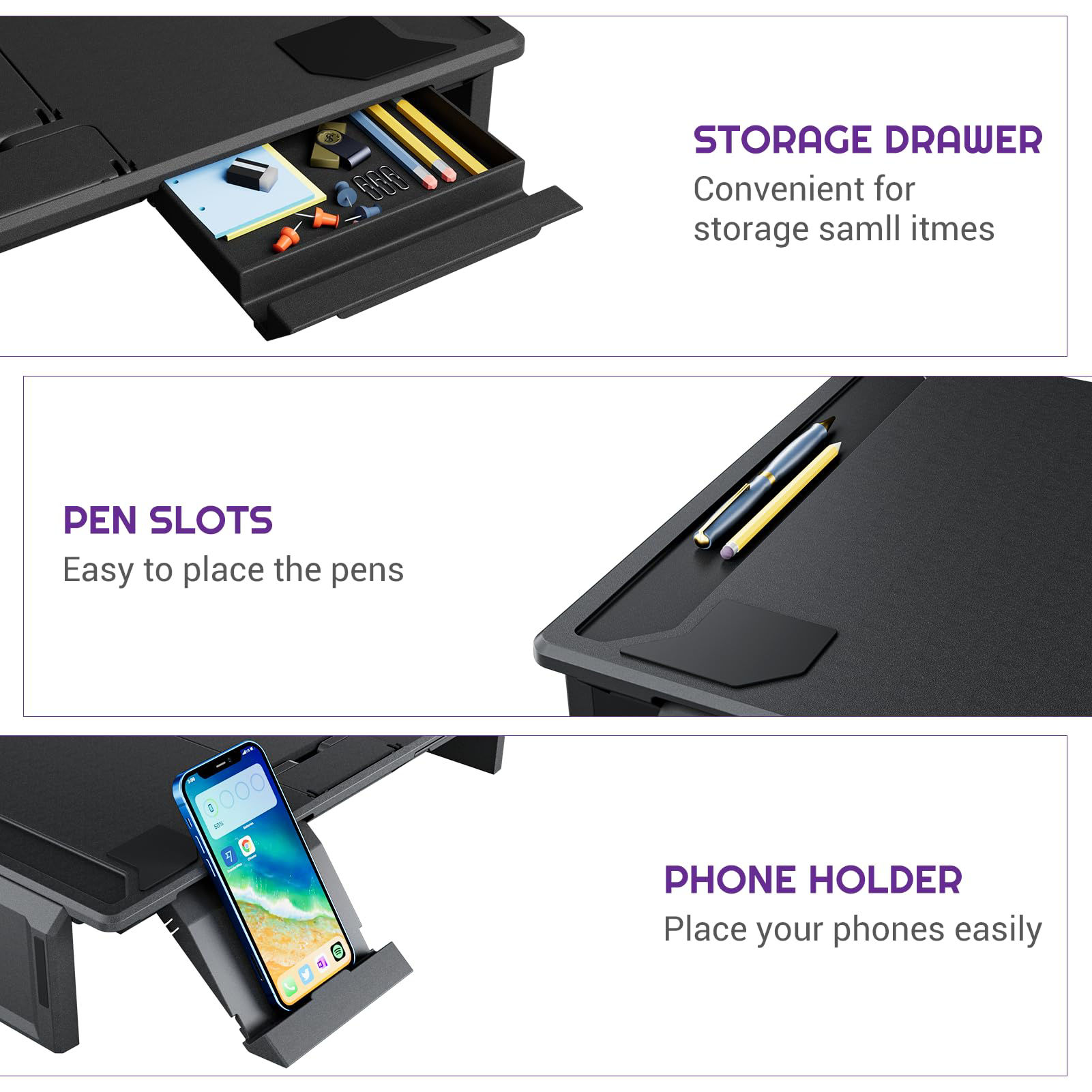 GetUSCart- NEARPOW Monitor Stand Riser, Monitor Riser for Desk with ...