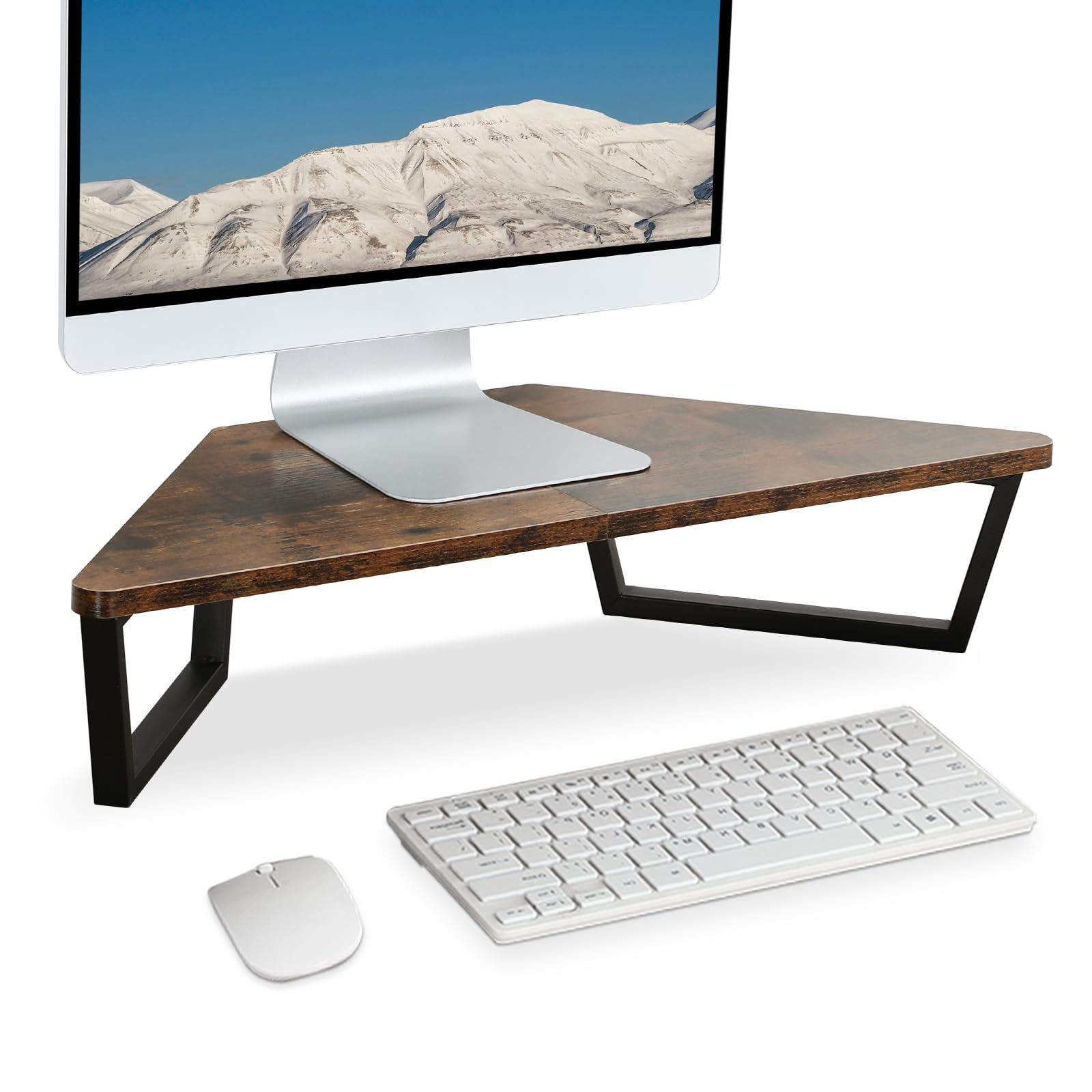 GetUSCart- TEAMIX 26 inch Triangle Monitor Stand Riser, Desktop Corner ...