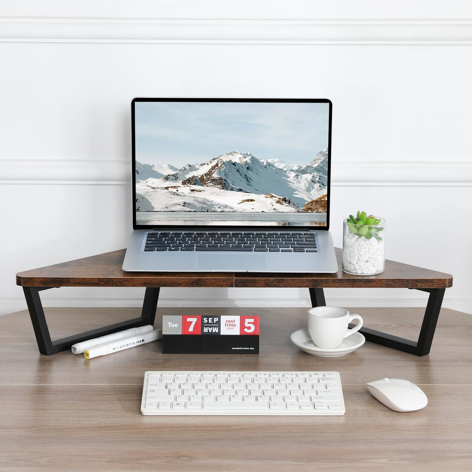 GetUSCart- TEAMIX 26 inch Triangle Monitor Stand Riser, Desktop Corner ...