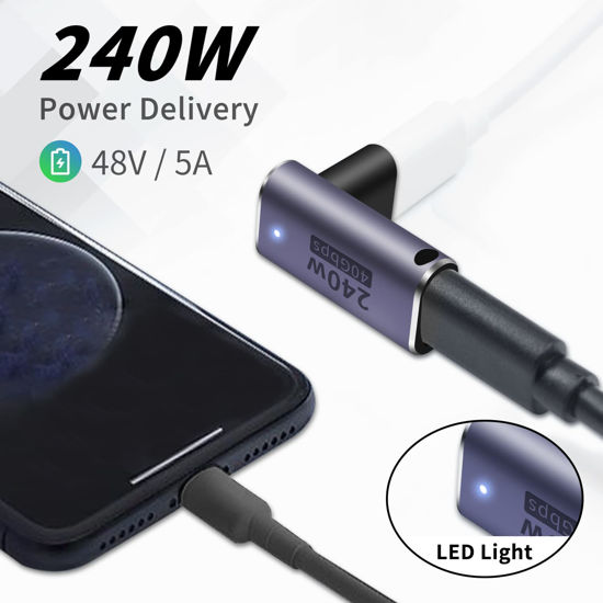 GetUSCart- Poyiccot USB C Coupler 240W, USB C Female to Female Adapter, 90 Degree USB C Coupler ...