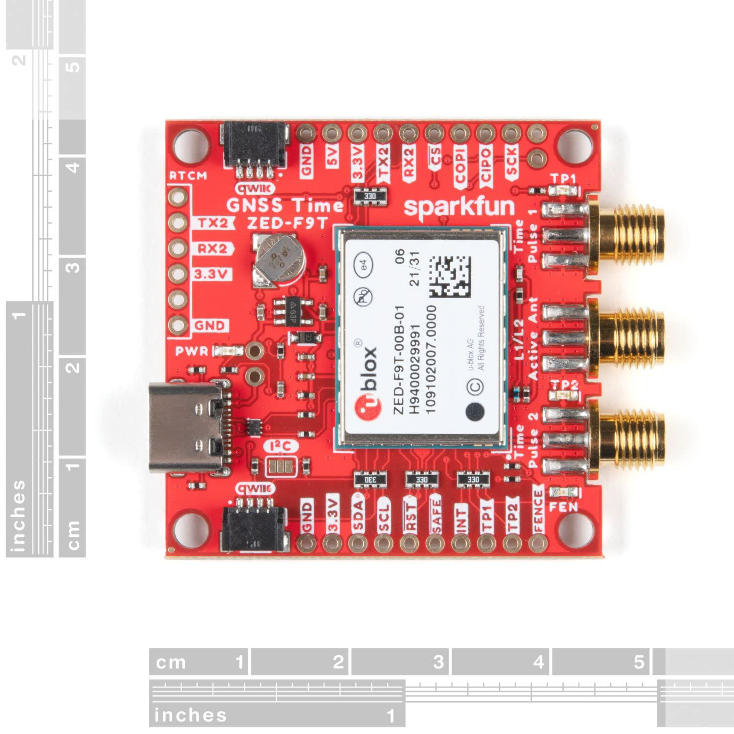 GetUSCart- SparkFun GNSS Timing Breakout-ZED-F9T (Qwiic)-Compatible w/Arduino Multi-Band GNSS ...