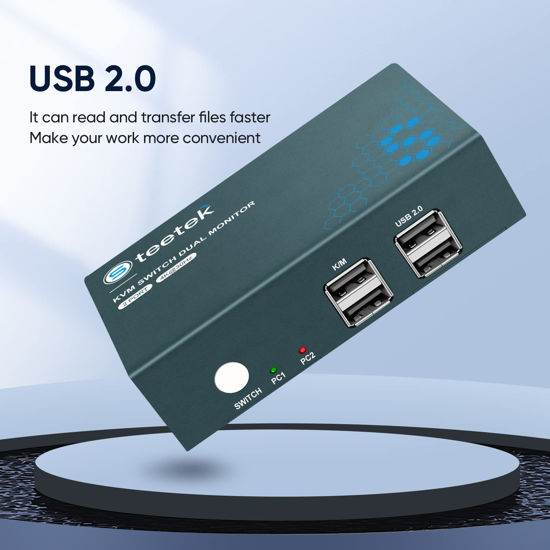 GetUSCart- Steetek Dual Monitor KVM Switch 2 Port 4K@30Hz, HDMI KVM ...