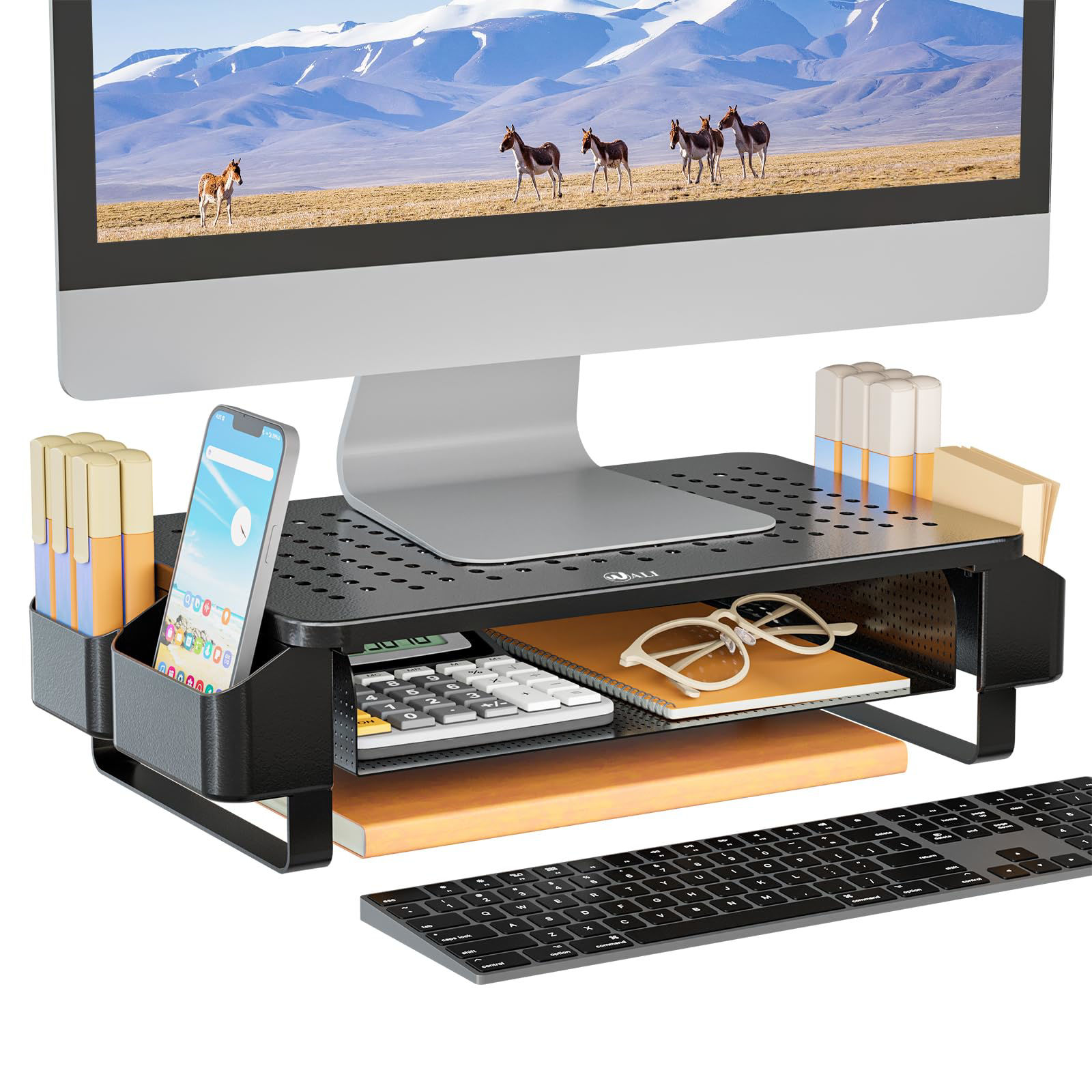 GetUSCart- WALI Monitor Stand with Storage, Monitor Stand Riser with ...