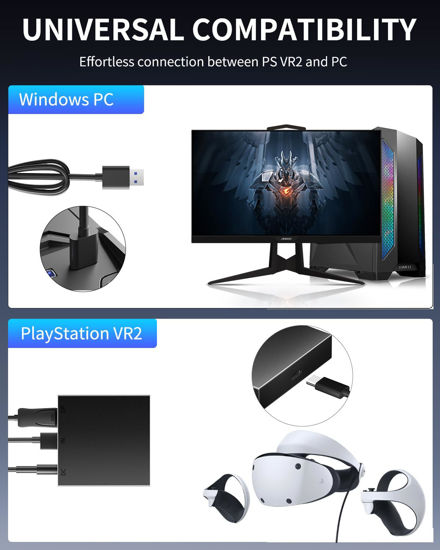GetUSCart- PSVR2 PC Adapter Accessories Kit PS VR2 PC Adapter Power Adapter DP Cable and Adapter ...