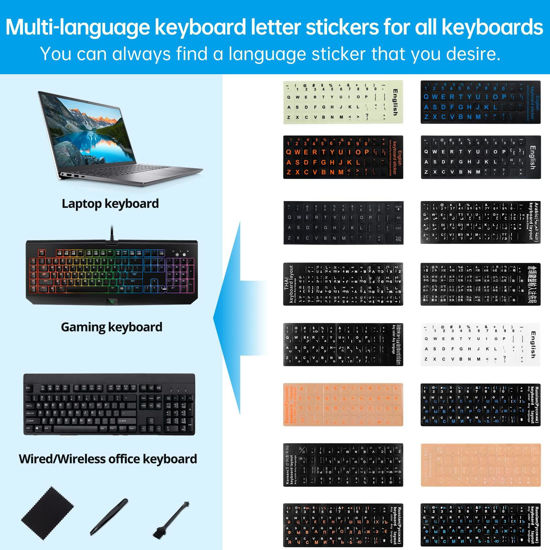 GetUSCart- English Keyboard Sticker Glow in The Dark [4 in 1],Luminous ...