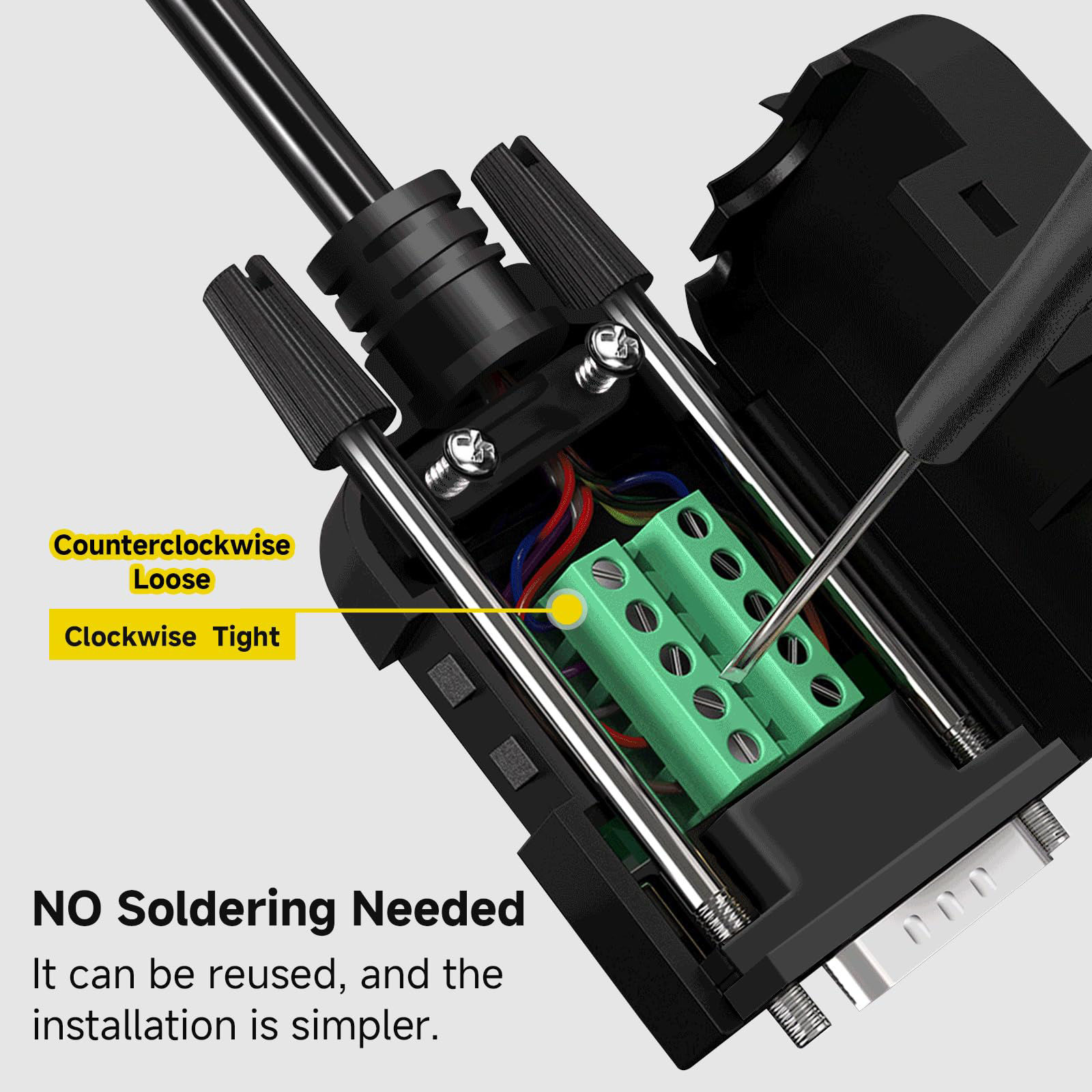 GetUSCart- YIOVVOM DB9 Breakout Connector to Wiring Terminal RS232 D ... GetUSCart- YIOVVOM DB9 Breakout Connector to Wiring Terminal RS232 D ...