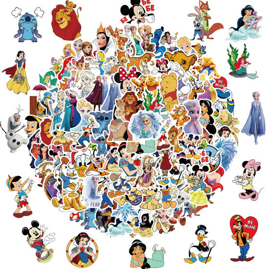 GetUSCart- 100Pcs Disney Cartoon Sticker for Kids, Cute Mixed Cartoon ...