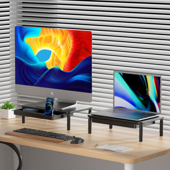 GetUSCart- UPGRAVITY Monitor Stand Riser with Drawer, 3 Height ...