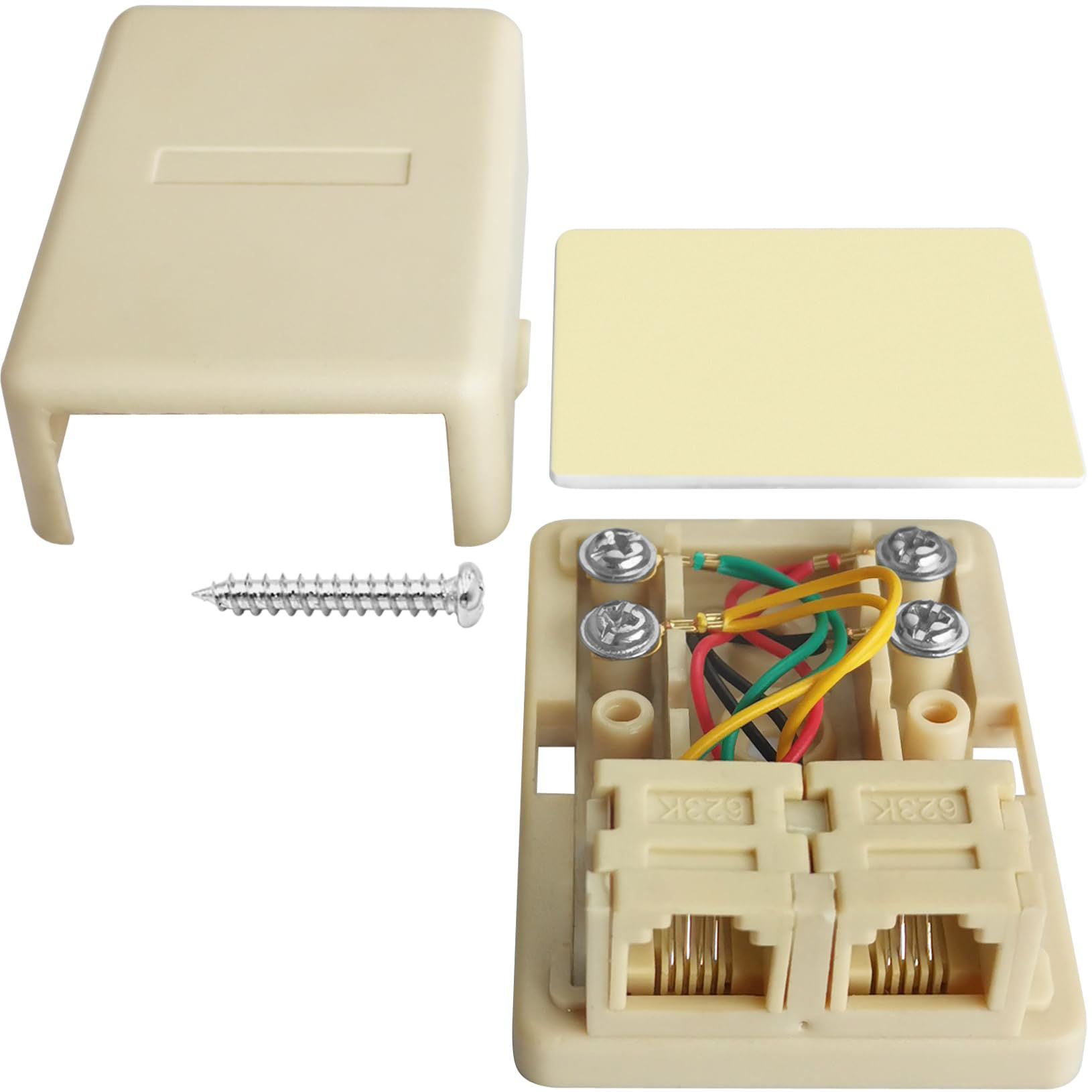 GetUSCart- NECABLES Phone Jack Surface Mount Dual Port Telephone Jack ...