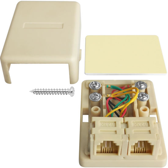 GetUSCart- NECABLES Phone Jack Surface Mount Dual Port Telephone Jack ...