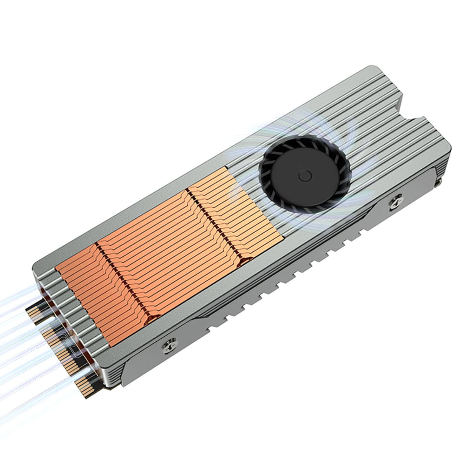 GetUSCart- M.2 SSD heatsink with Fan,nvme heatsink with Thermal Pad for ...