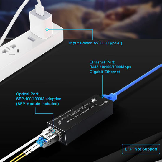 GetUSCart- Micro Mini Gigabit Fiber Media Converter Small Size Ultra ...