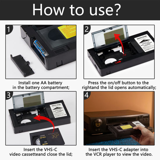 GetUSCart- VHS C Adapter Cassette Converter Compatible with VHS-C SVHS ...