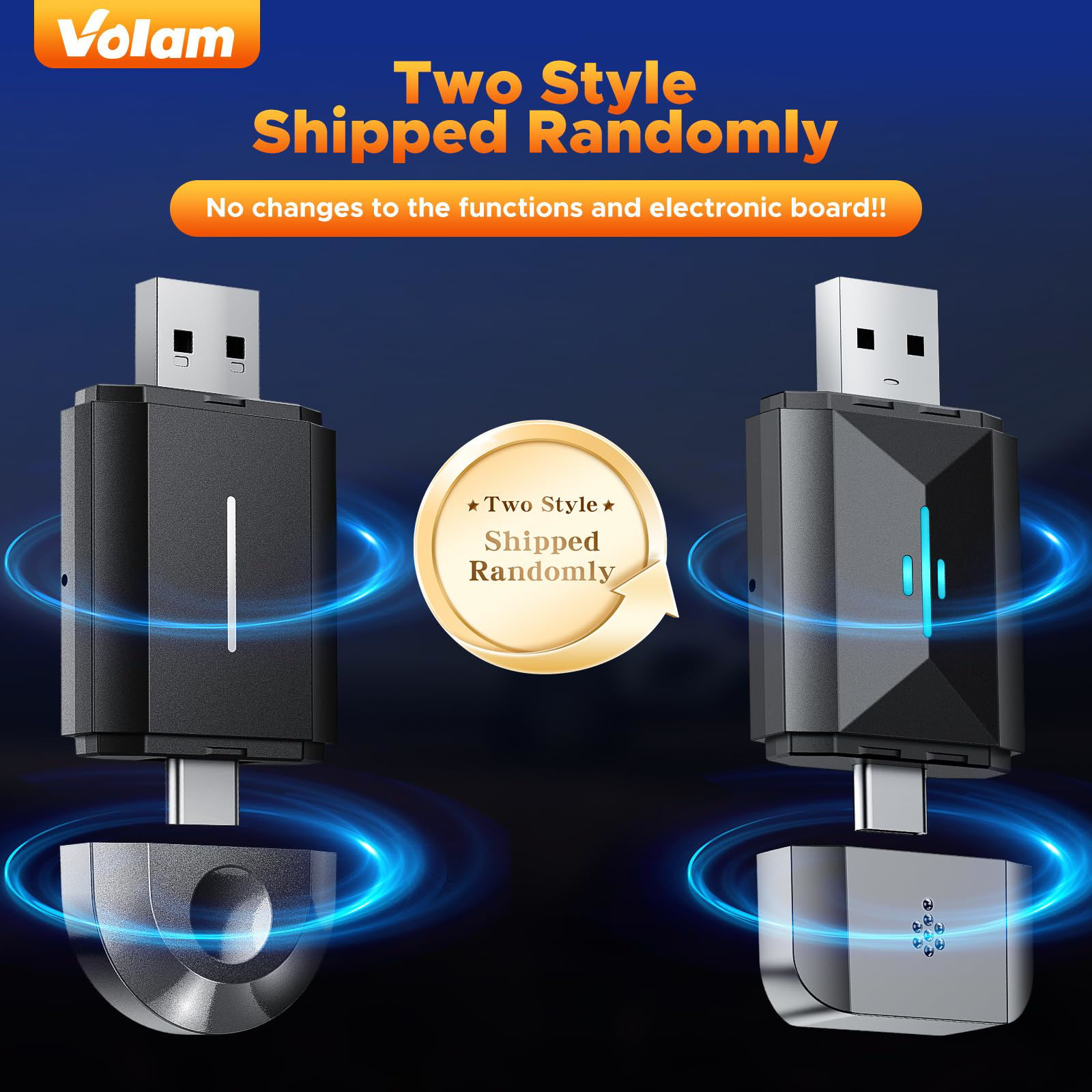 GetUSCart- Volam 2024 Upgrade 2 in 1 Wireless CarPlay Adapter Android Auto Wireless Adapter Box ...