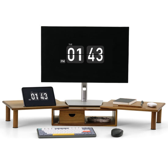 GetUSCart- ROCDEER Dual Monitor Stand Riser for Desk, Adjustable Length ...