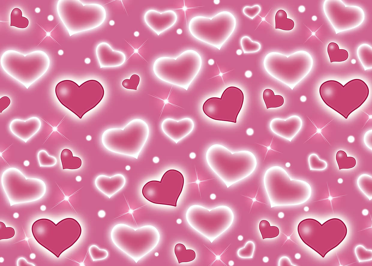 GetUSCart- LYCGS 7X5ft Pink Heart Photo Backdrop 90s Backdrops for ...
