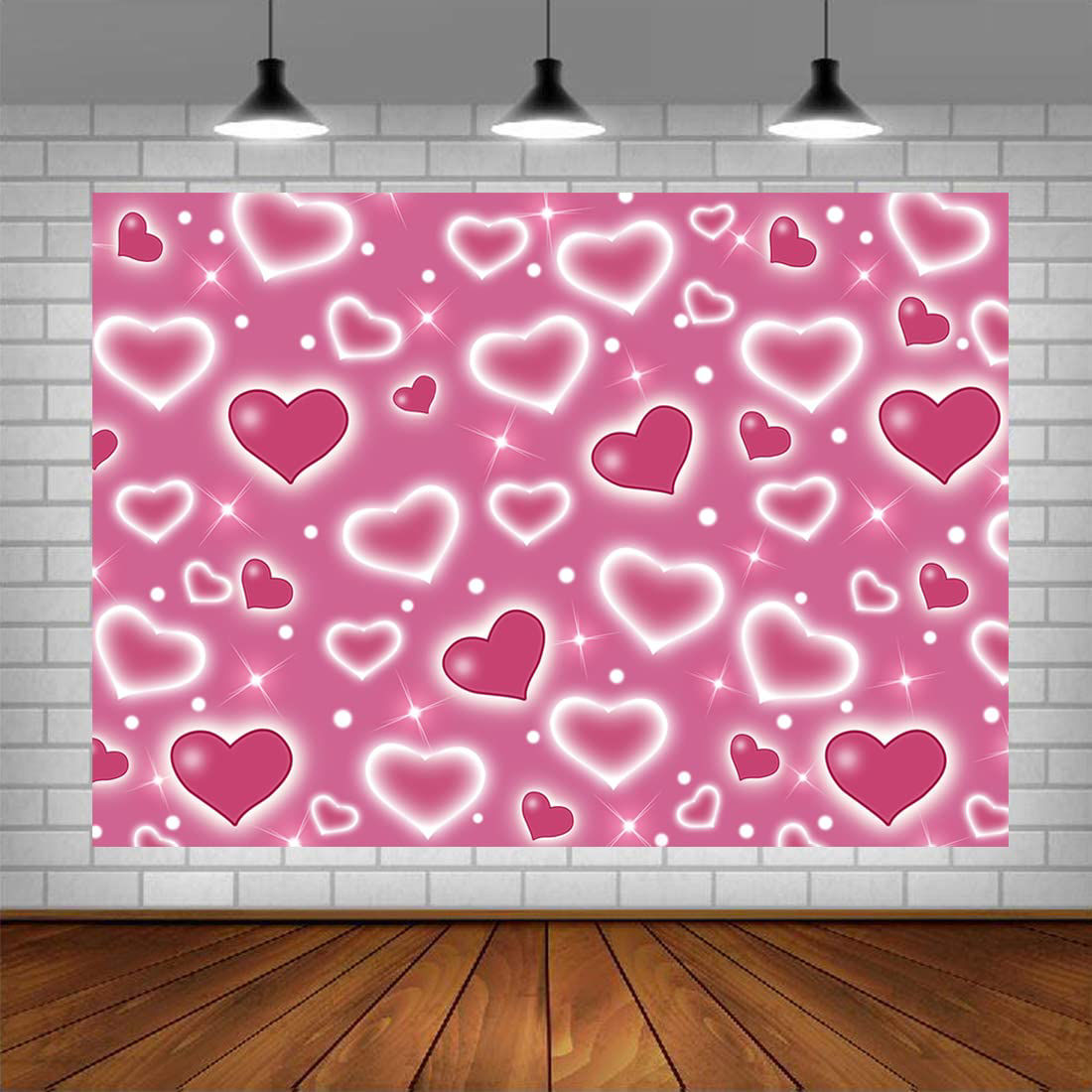 GetUSCart- LYCGS 7X5ft Pink Heart Photo Backdrop 90s Backdrops for ...