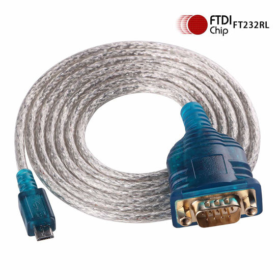 GetUSCart- Green-utech 5FT Micro USB to RS-232 9-Pin DB9 Male Serial Adapter Cable for Windows ...