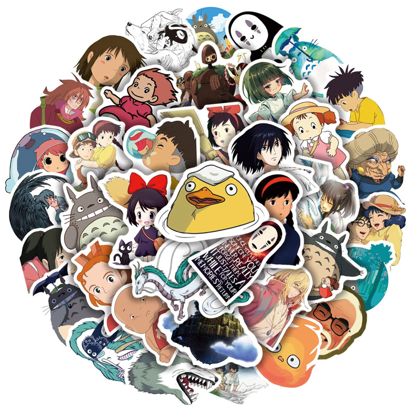 GetUSCart- 50 PCS Japanese Cartoon Stickers, Kawaii Studio Ghibli Anime ...