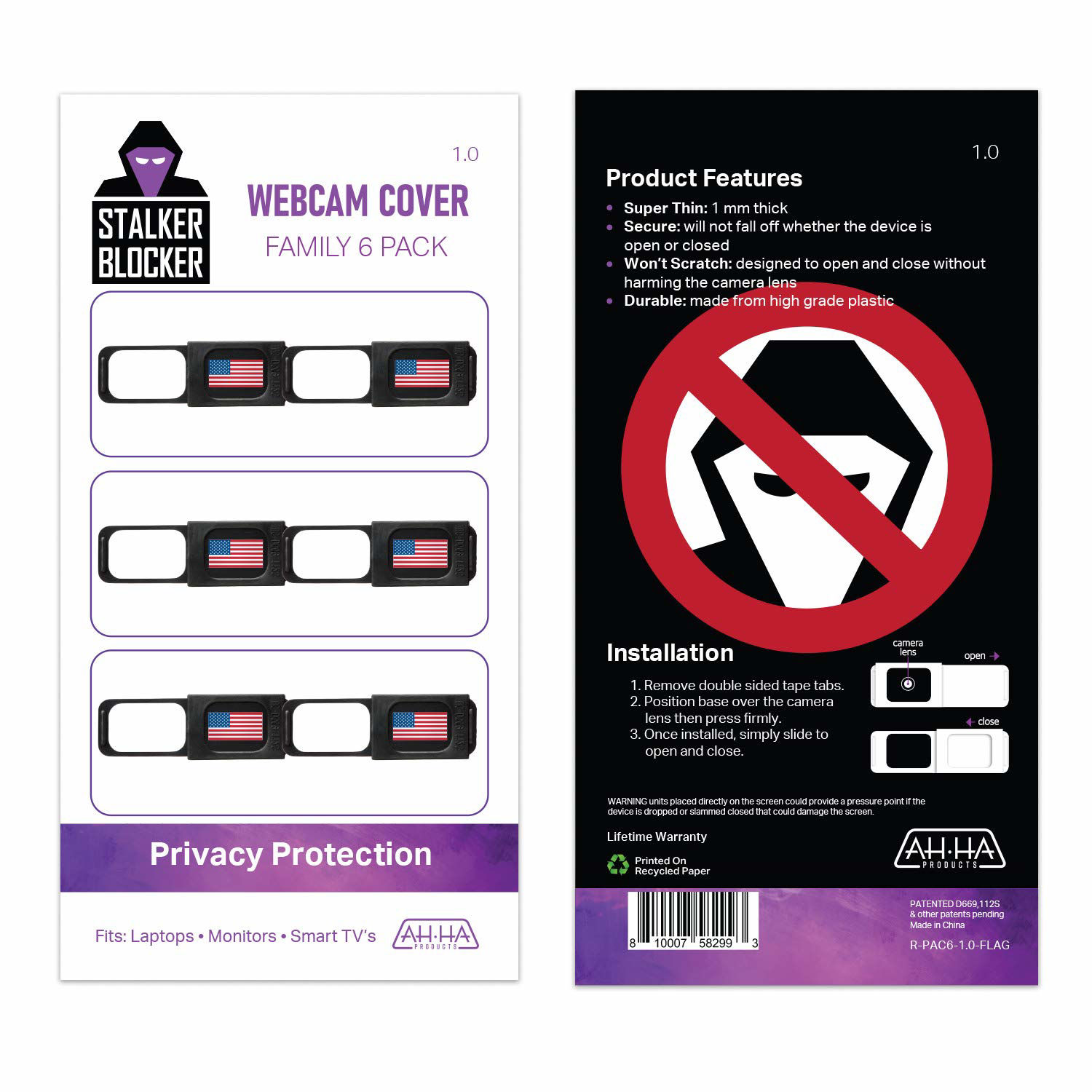 GetUSCart- C-SLIDE Webcam Cover 6 Pack - Thin Sliding Laptop Cam ...