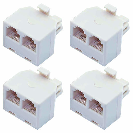 GetUSCart- Two Way Telephone Splitter, 4-Pack RJ11 6P4C Wall Jack Plug ...