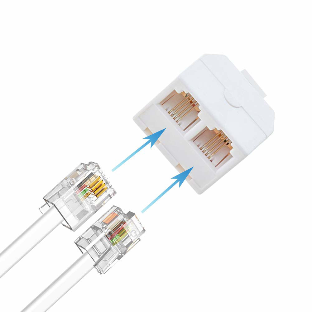 GetUSCart- Two Way Telephone Splitter, 4-Pack RJ11 6P4C Wall Jack Plug ...
