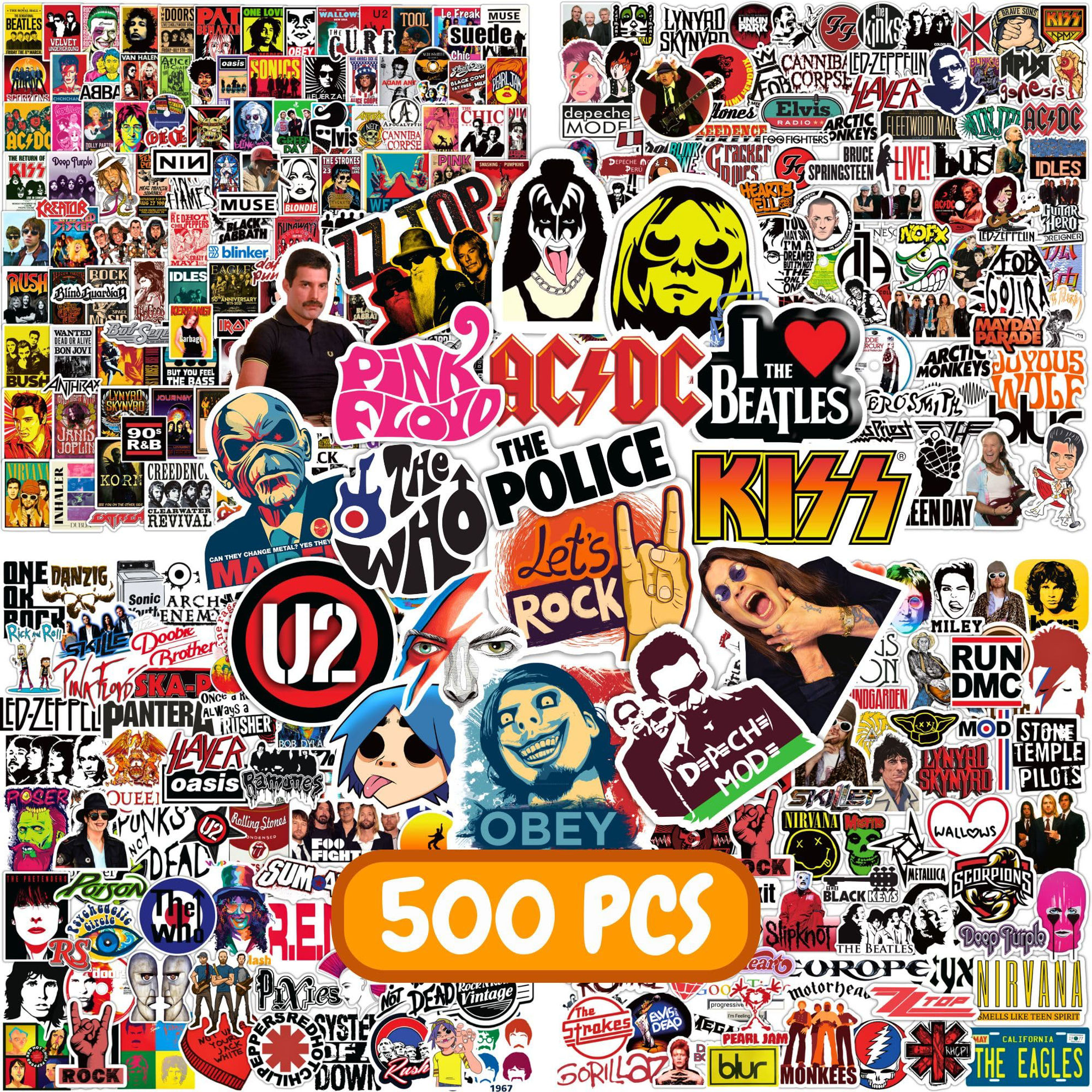 GetUSCart- 500 PCS Rock Band Stickers Pack Colorful VSCO Waterproof ...