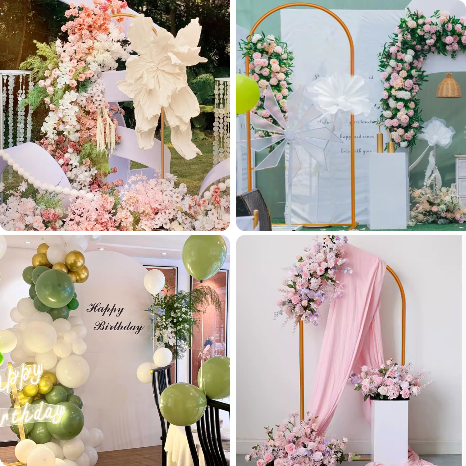 GetUSCart- JEBUTU Arch Backdrop Stand, Aluminum Metal Arch Backdrop ...